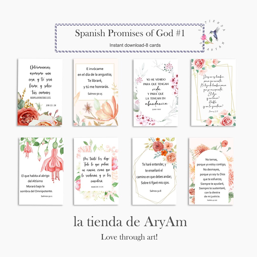 Spanish Promises of God, Promesas De Dios, Spanish Women Bible Verse ...