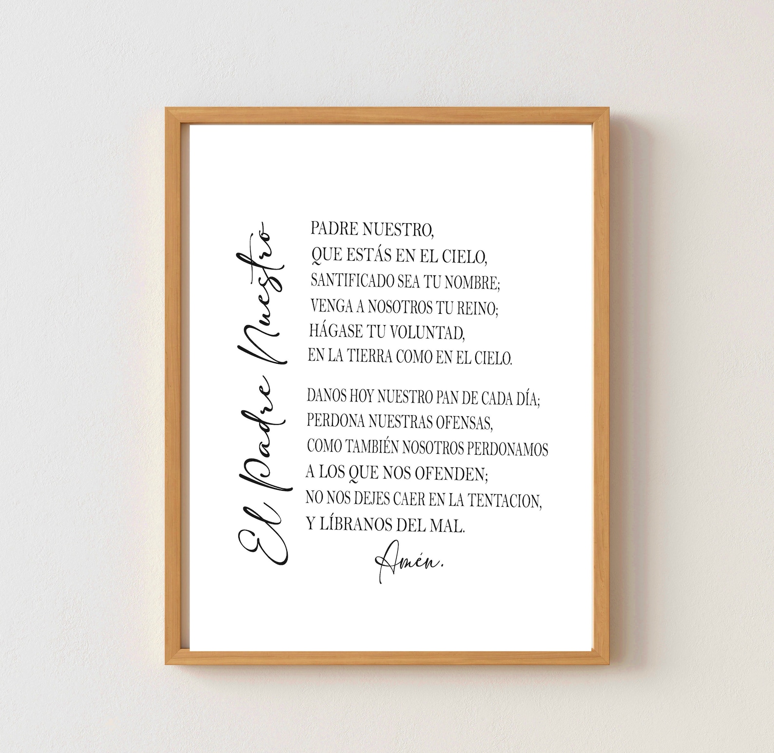 Padre Nuestro Spanish the Lord's Prayer Oración Del | Etsy