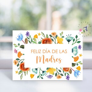 Feliz Día De Las Madres Printable Card, Happy Mother's Day ...