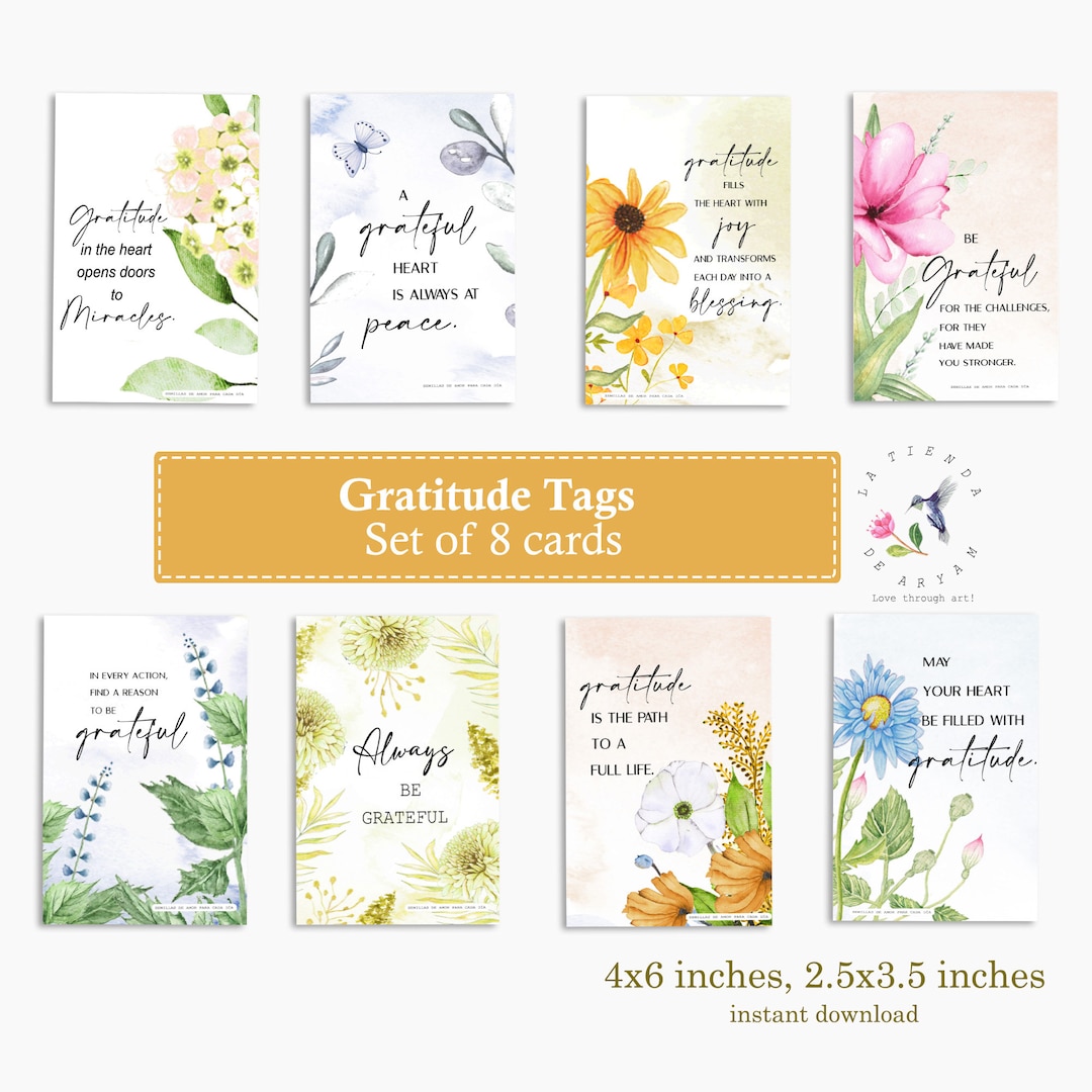 Printable Gratitude Cards, Printable Gratitude Quotes , Gratitude Tags ...