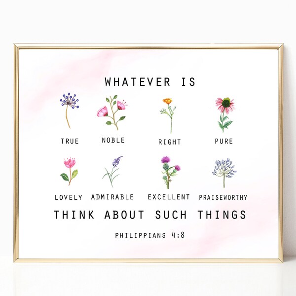 Philippians 4 8 - Etsy