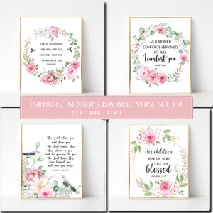 Printable Women Bible Verse Set, Set X8 Mother's Day Bible Verse ...