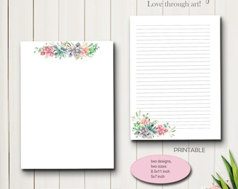 Stationery Writing Paper Printables Letter Paper 5x7 | Etsy