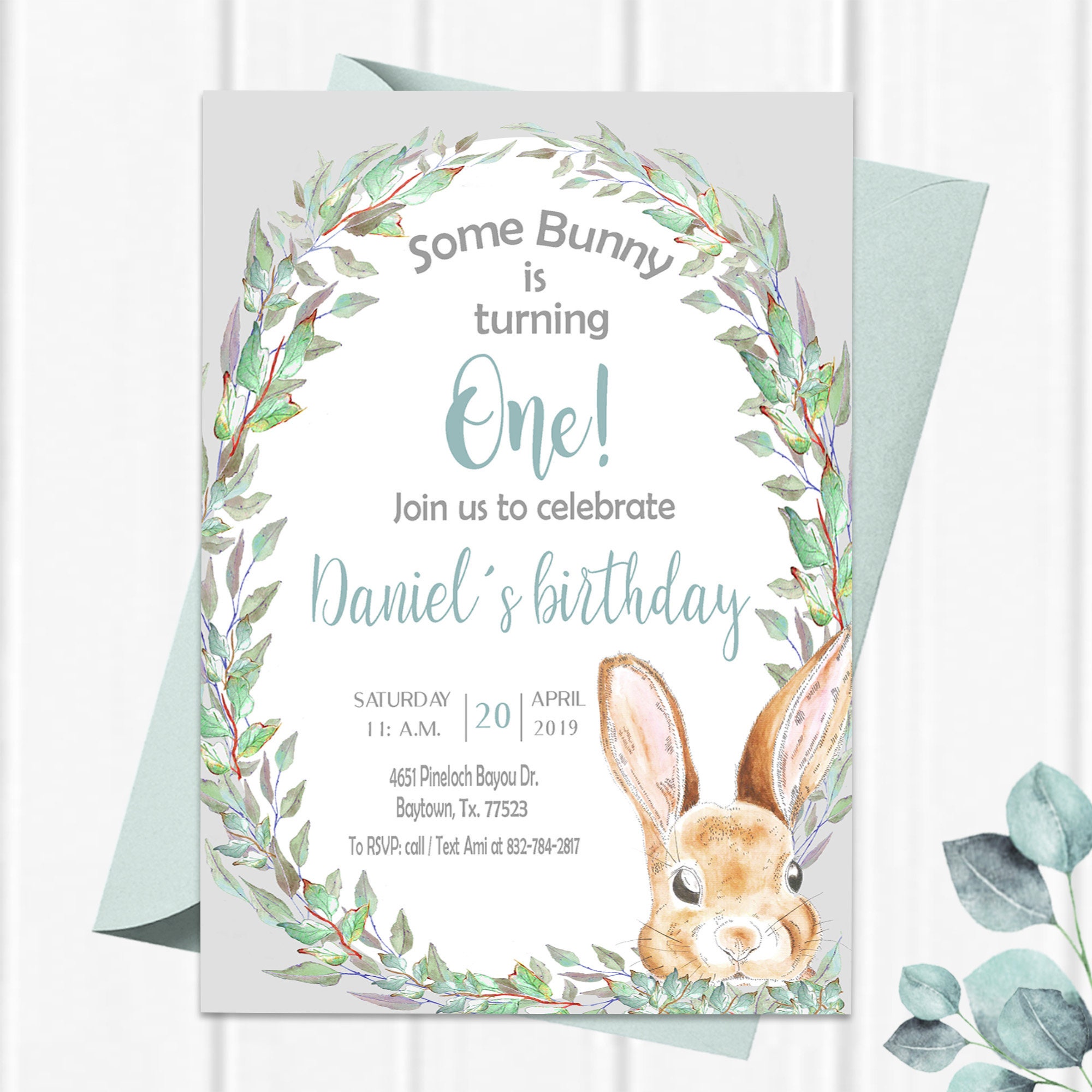 Bunny First Birthday Some Bunny Is Turning One Boy First | Etsy
