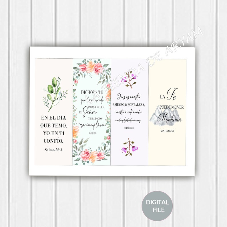 Spanish Bible Bookmarks Printable Set of 8 7 X 2.5 Inches | Etsy