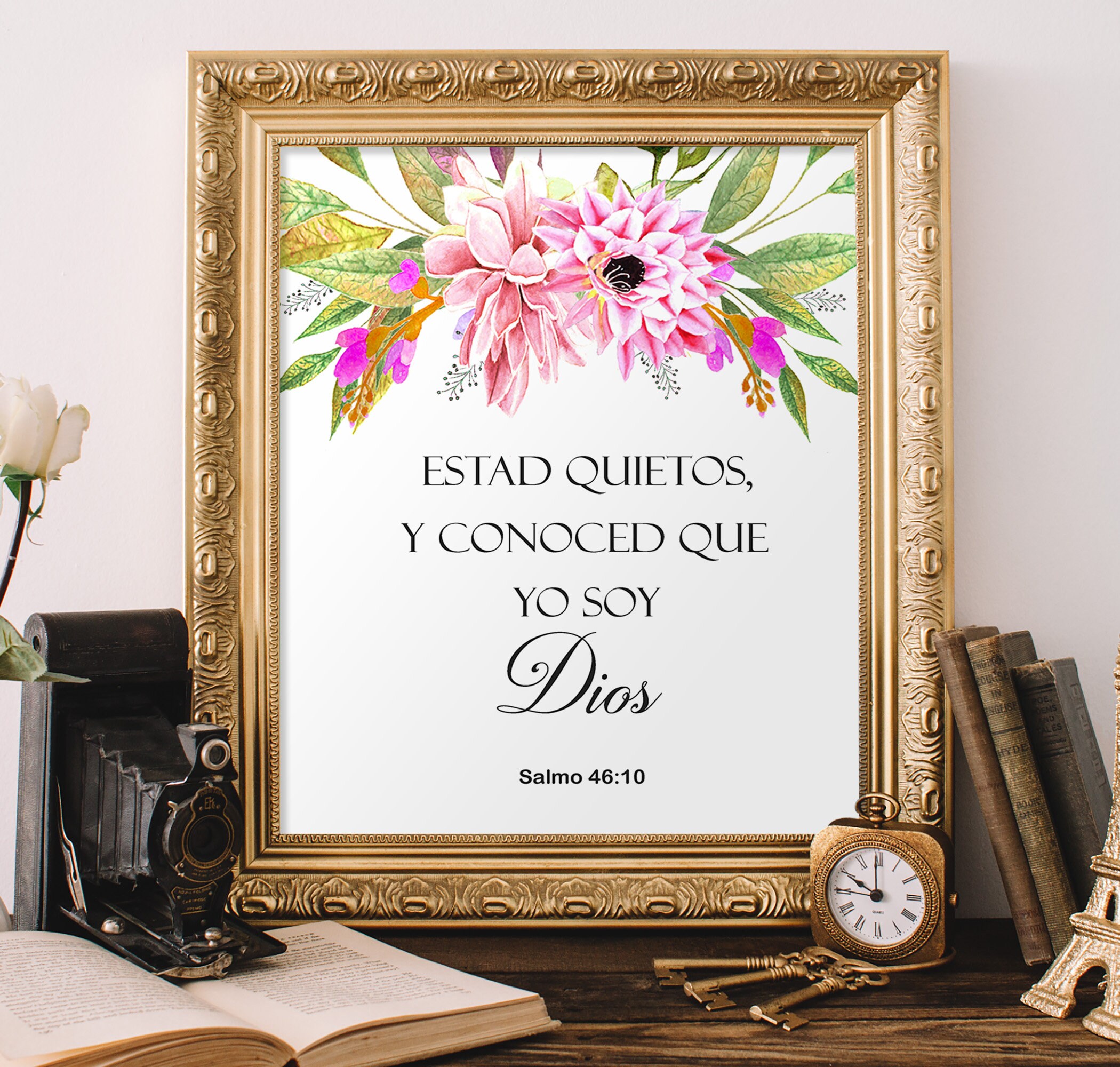 Versículo bíblico en español Salmo 46 10 Estad quietos y | Etsy