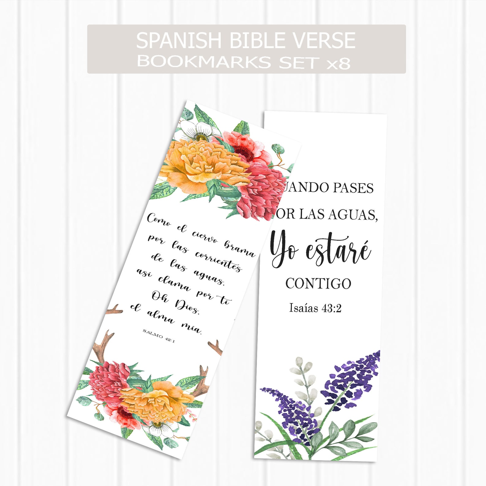 Spanish Bible Bookmarks, Printable Set of 8, 7 X 2.5 Inches, Instant ...