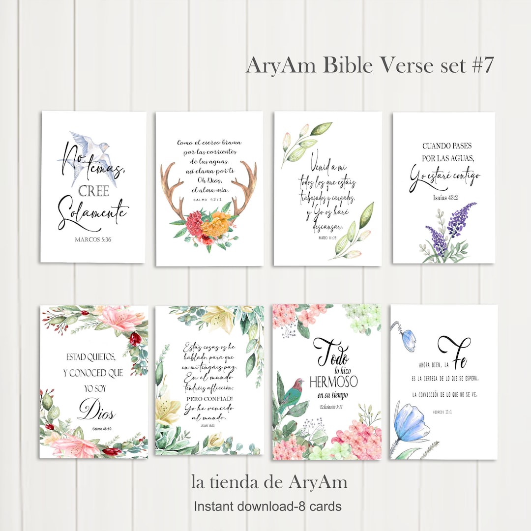Spanish Bible Verse Tags, Collage Sheet, Scripture Art Tags,3.50" X 2. ...