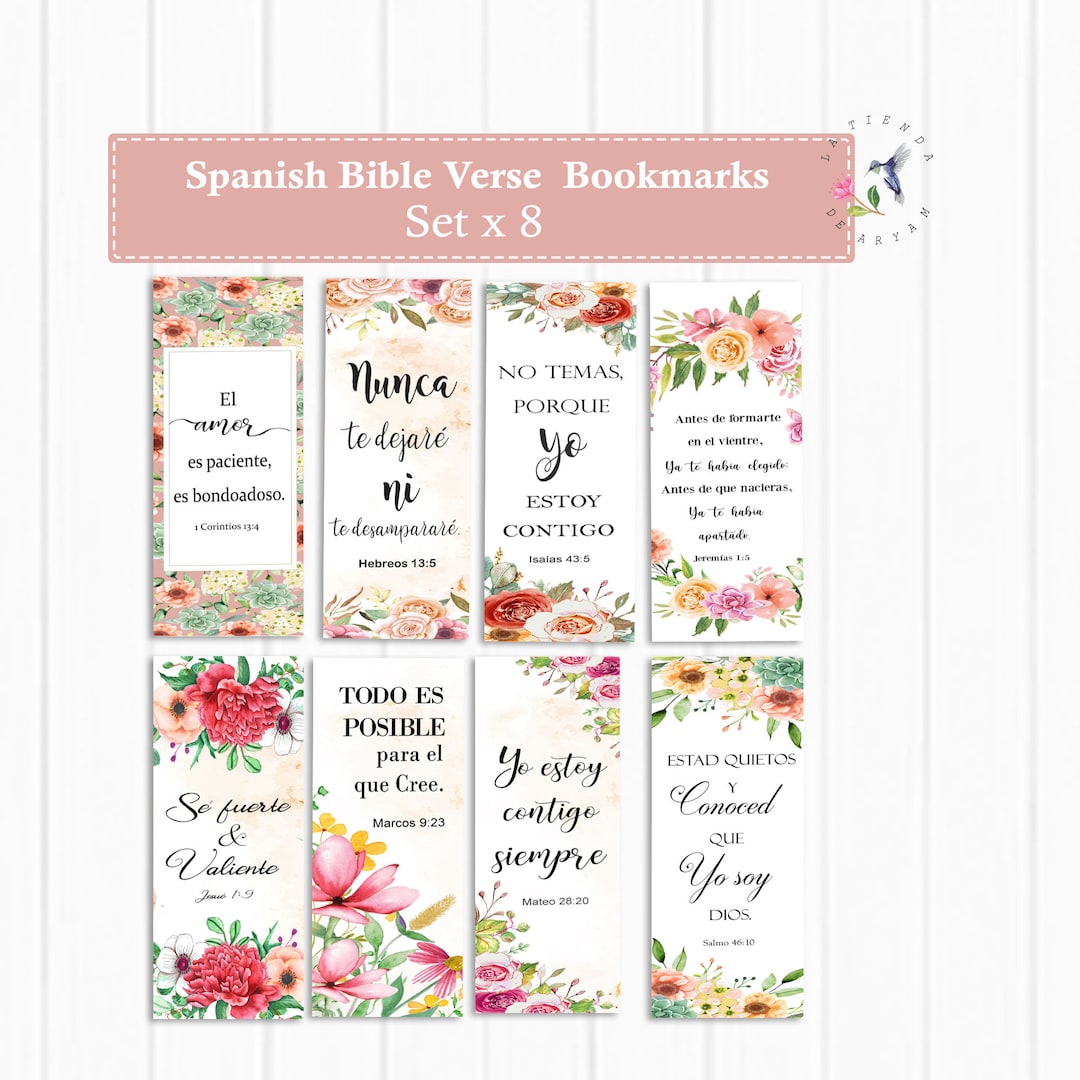 Spanish Bible Bookmarks, Printable Set of 8, 7 X 2.5 Inches, Instant ...