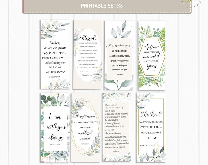 Printable Bible Verse Bookmarks for Men & Boys | Christian Gift for Dad ...