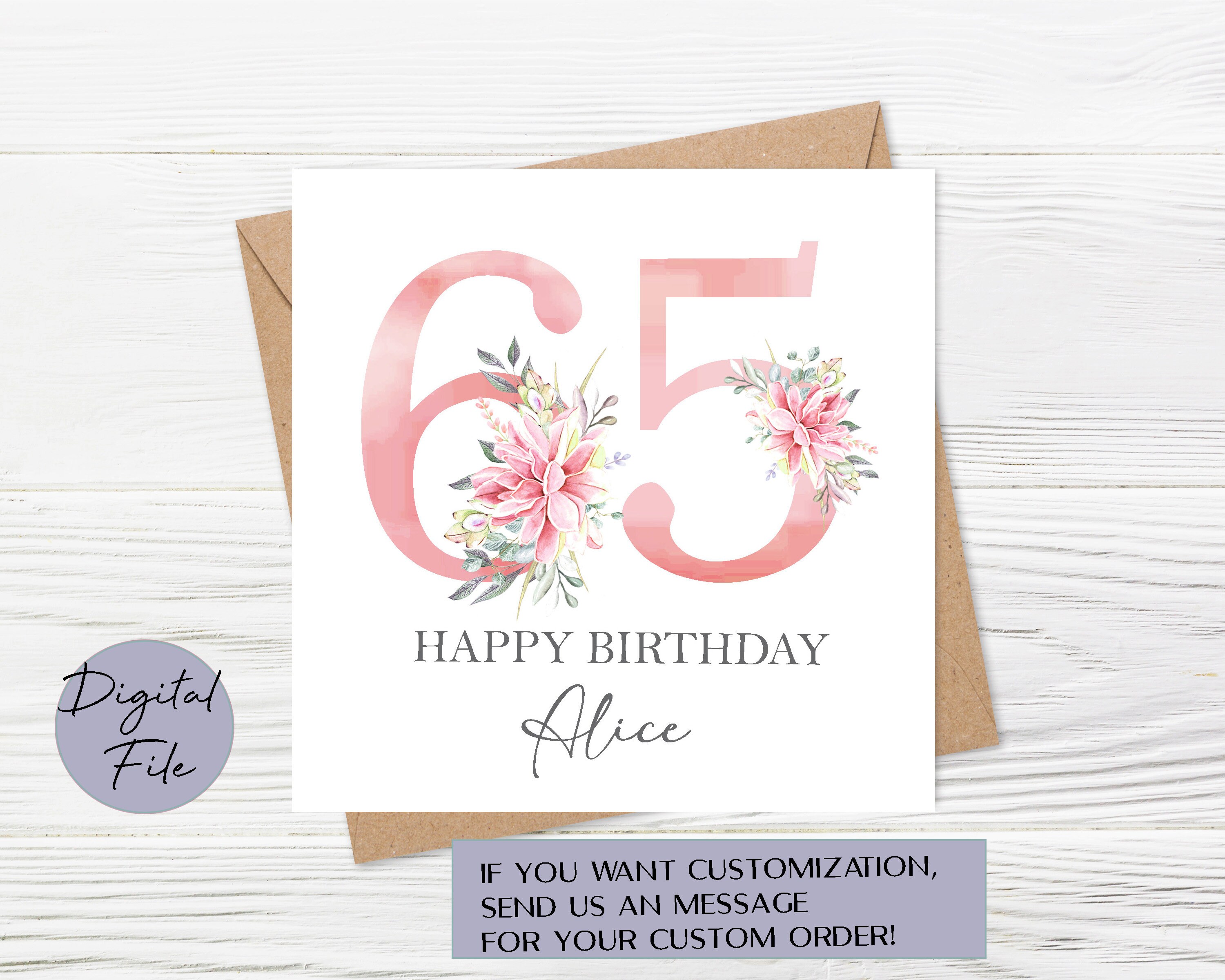 65th Birthday Card PRINTABLE 65th Birthday Card Printable - Etsy Canada