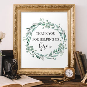 Teacher Appreciation, Thank You for Helping Us Grow Sign, Greenary ...