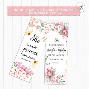Printable Bible Verse Bookmarks, Mother's Day Bible Verses Bookmarks ...