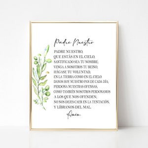 Padre Nuestro, Spanish the Lord's Prayer , Oración Del Padre Nuestro ...