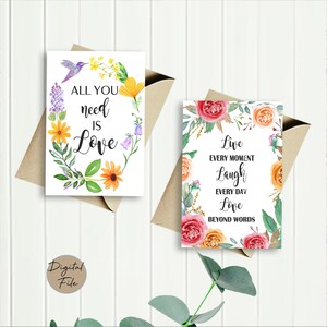 Quote Cards Set, Inspiring Cards, Quote Print, Wall Art Quote,printable ...