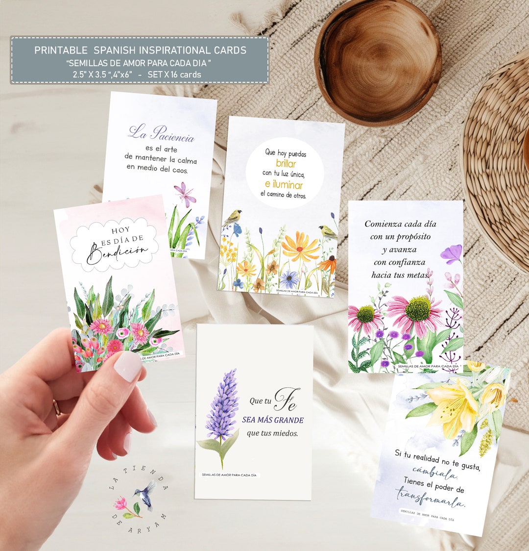 Printable Spanish Inspirational Cards, Printable Spanish Motivational ...