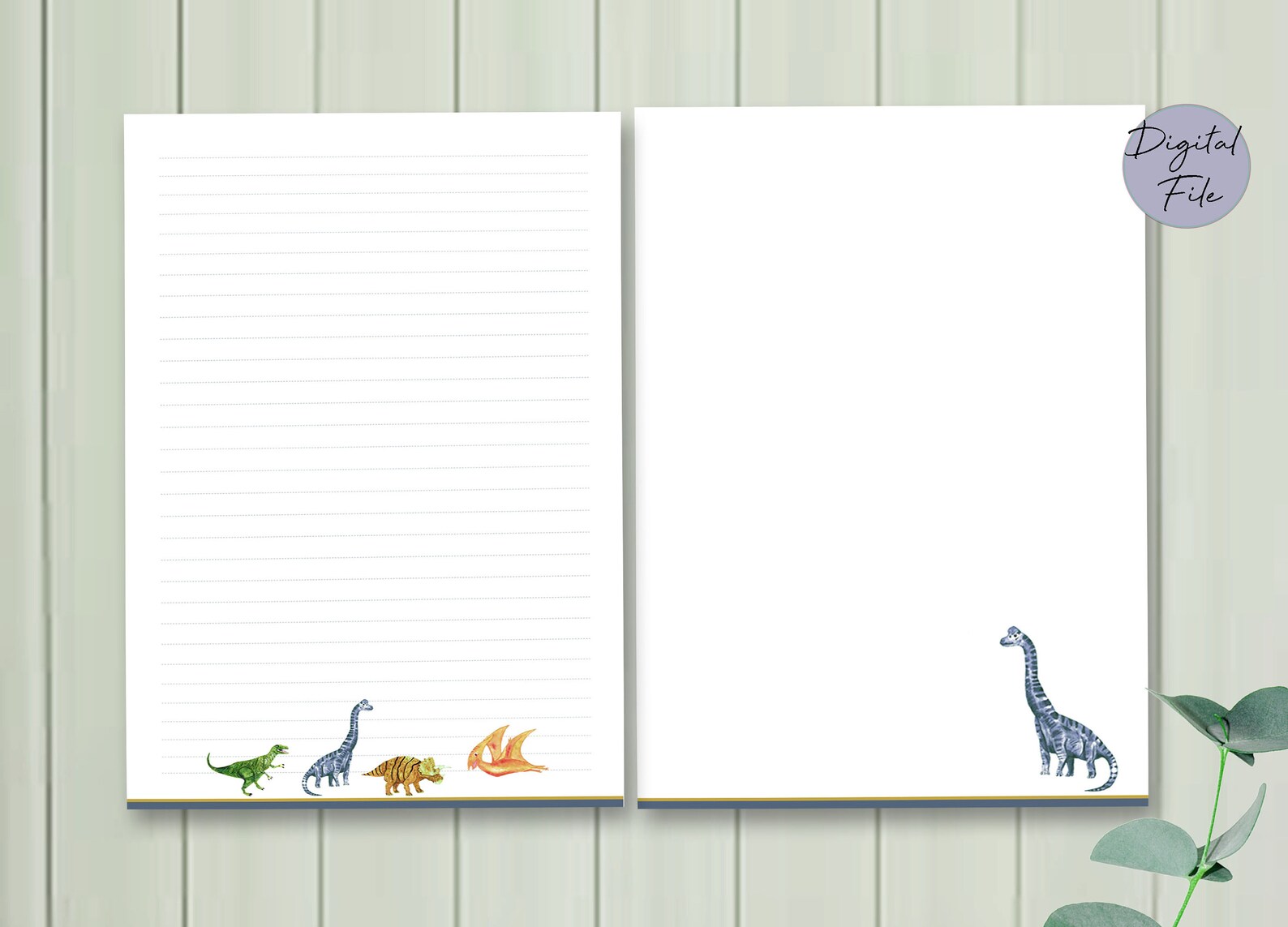 Dinosaur Stationery Printable Dinosaur Notepad Letter Paper - Etsy