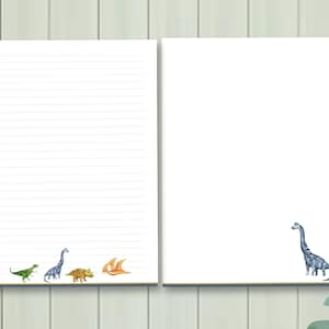 Dinosaur Stationery, Printable Dinosaur Notepad, Letter Paper, 5x7 ...