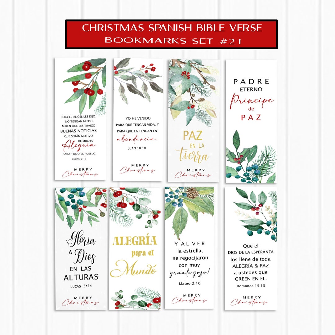 Spanish Bible Bookmarks, Spanish Christmas Bible Verse Bookmarks ...