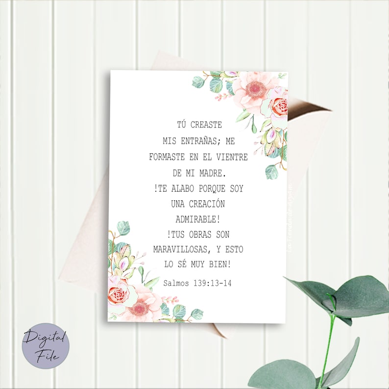 Salmos 139:13-14 Spanish Bible Verse Spanish Psalm 139 13 - Etsy