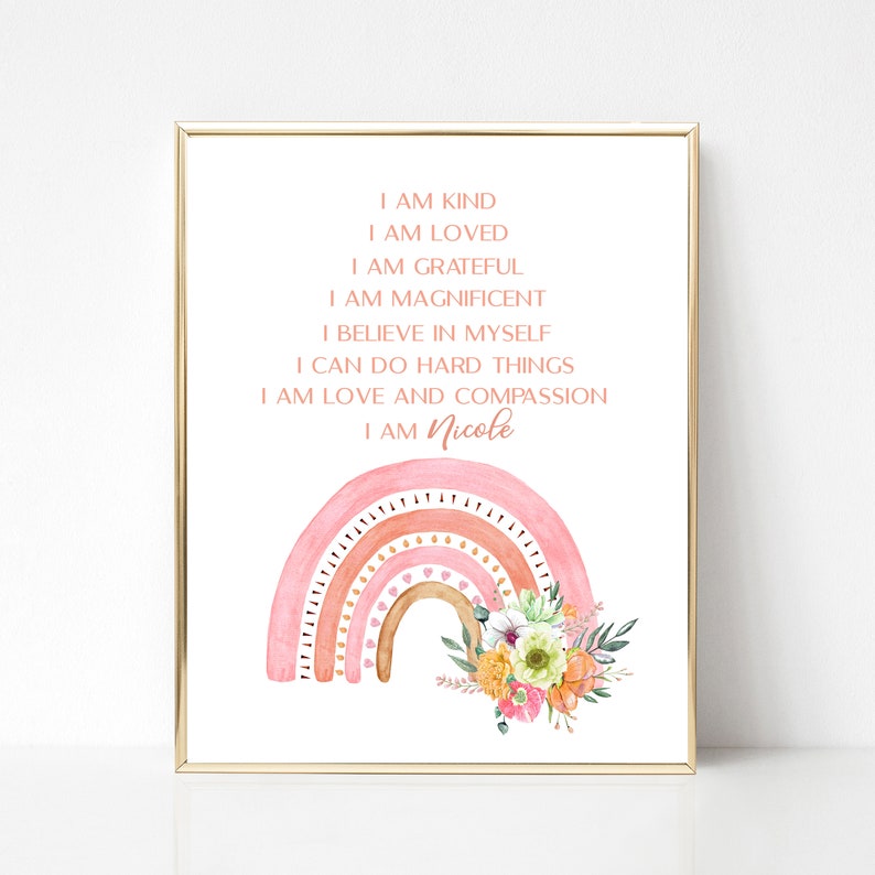 Affirmations Wall Art Affirmations for Kids Custom - Etsy