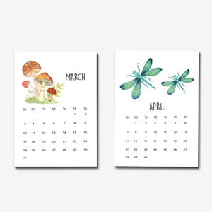 Printable 2024 Calendar, Watercolor Ilustrations Calendars, Monthly ...