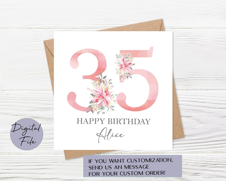 35th Birthday Card PRINTABLE 35th Birthday Card Printable - Etsy