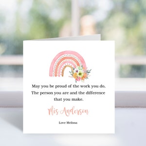 Editable Thank You Teacher Card, Thank You Teacher Card, May You Be ...