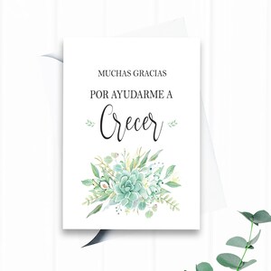 Spanish Teacher Appreciation, Muchas Gracias Por Ayudarme a Crecer Sign, Greenary Thank You ...