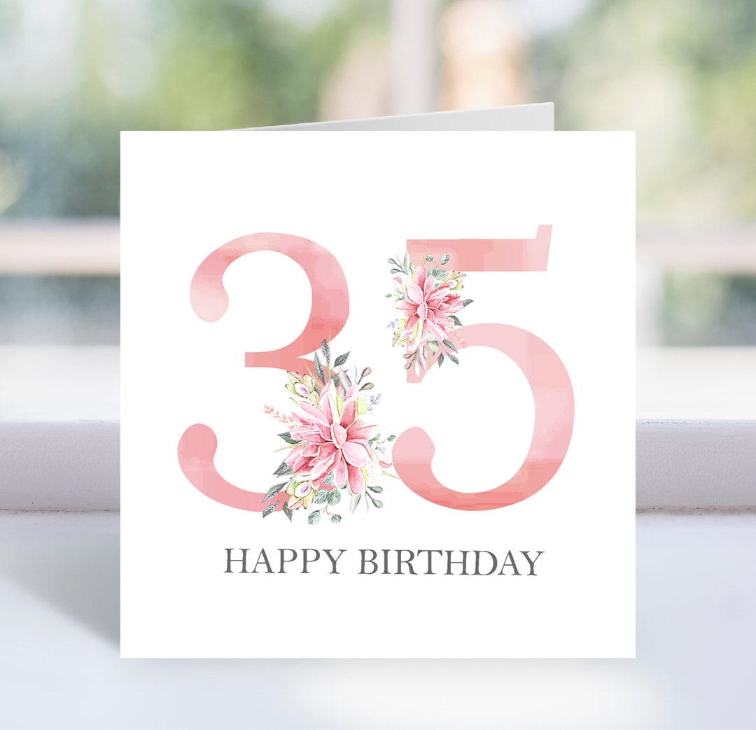 35th Birthday Card, PRINTABLE, 35th Birthday Card Printable, Spanish ...