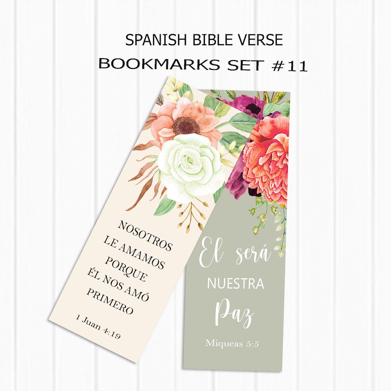 Spanish Bible Bookmarks Printable Set of 8 7 X 2.5 Inches - Etsy
