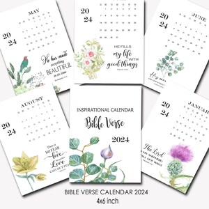 Bible Verse Calendar Desk Calendar 2024 Calendar Printable Monthly ...