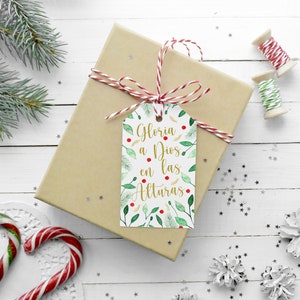 Gloria a Dios En Las Alturas Tag, Spanish Christian Gift Tag, Printable ...