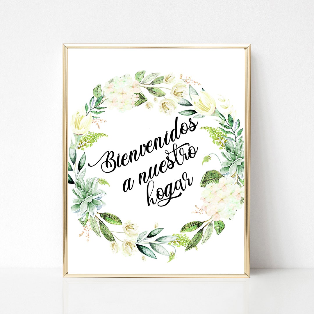 Bienvenidos a Nuestro Hogar Printable, Printable Wall Art, Spanish Sign ...