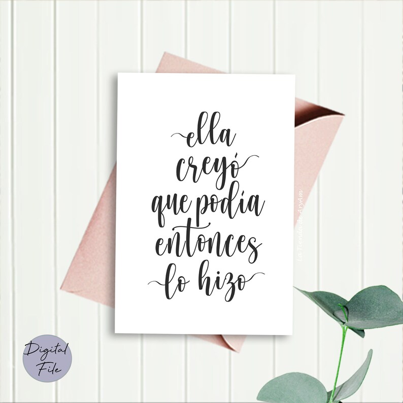 Ella Creyó Que Podía Entonces Lo Hizo Spanish Encouragement - Etsy