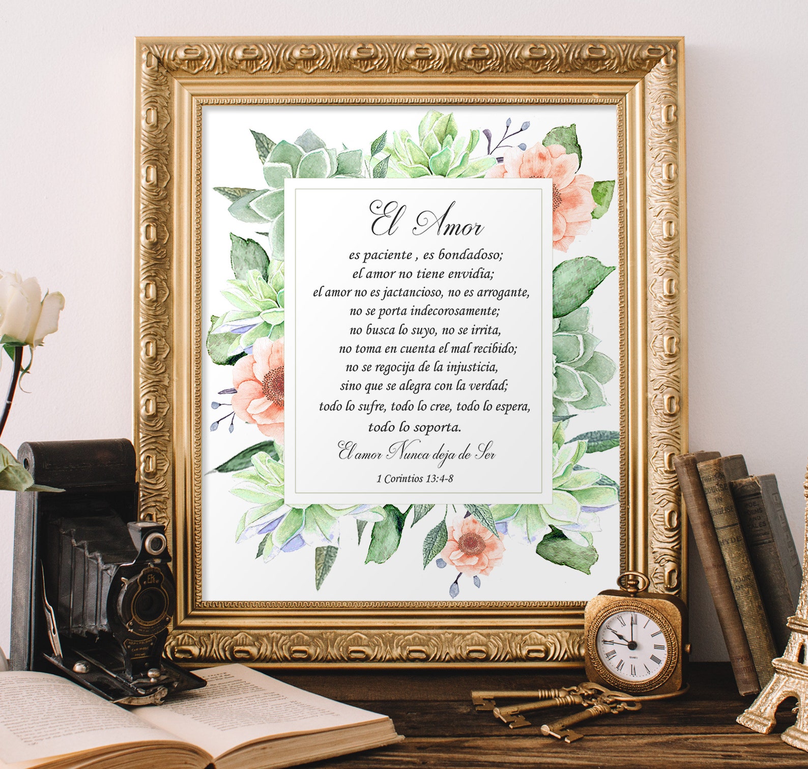 1 Corintios 13 El amor es paciente El amor es bondadoso - Etsy España