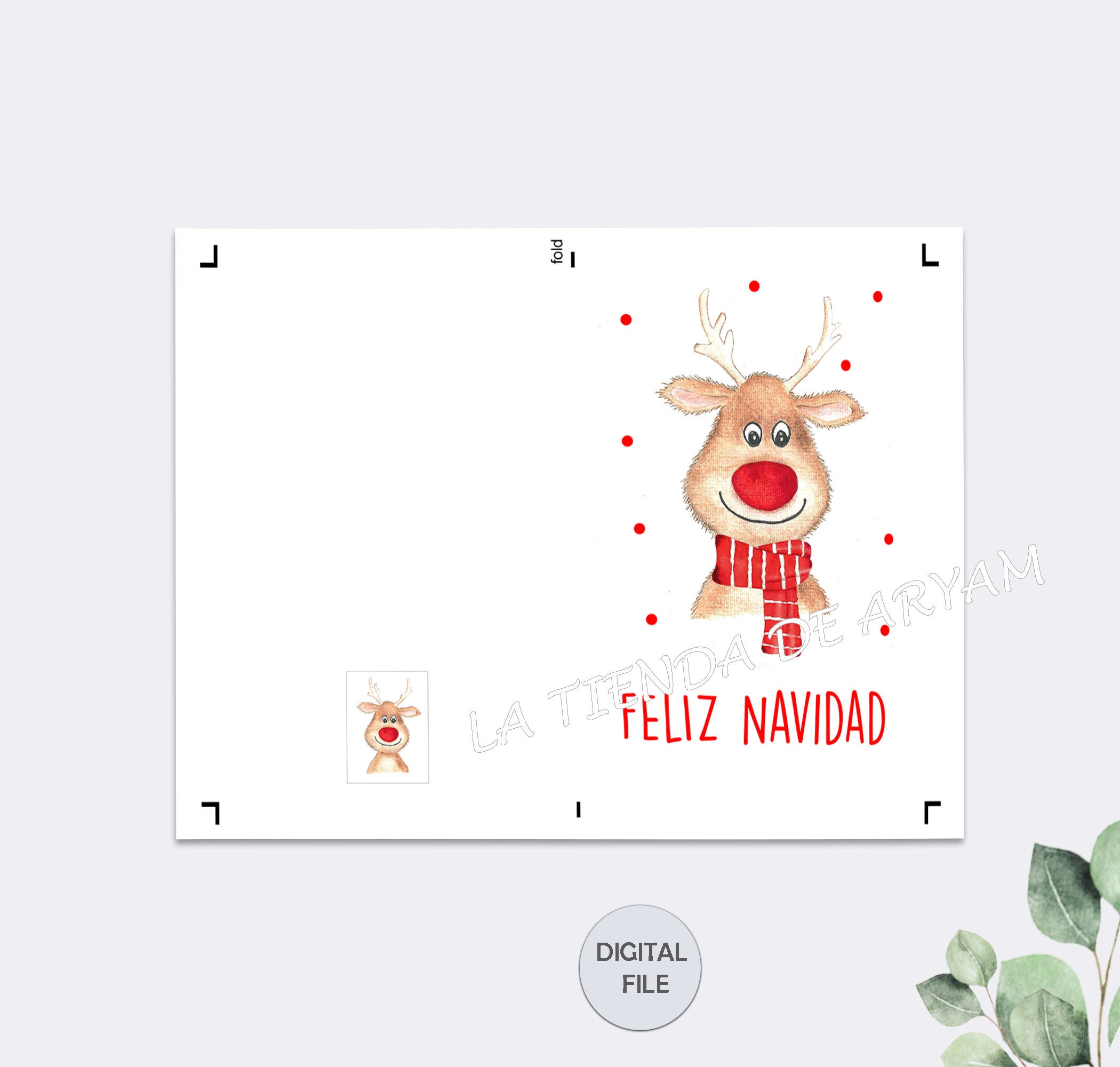 Spanish Printable Christmas Card Feliz Navidad Card Little | Etsy