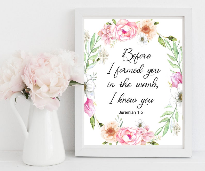 Before I Formed You in the Womb Scripture Printable Jeremiah | Etsy