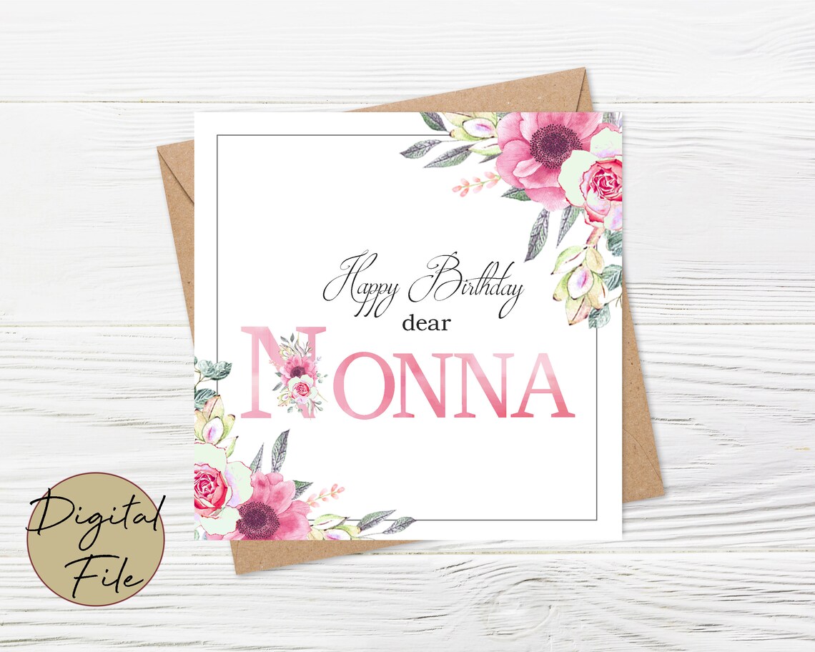 Happy Birthday Nonna Printable Birthday Card for Nonna Blush - Etsy Canada