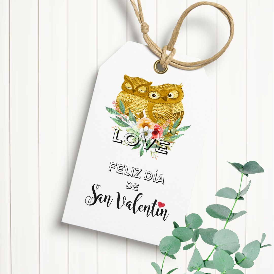Spanish Valentine Tags, Feliz Día De San Valentín Gift Tag, Spanish ...