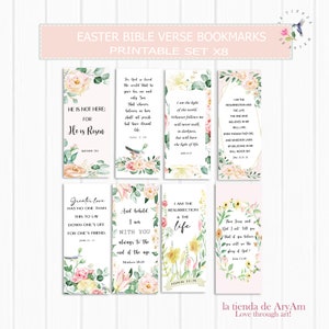 Easter Bible Verse Bookmarks Sets, Printable Bible Bookmarks, Easter ...