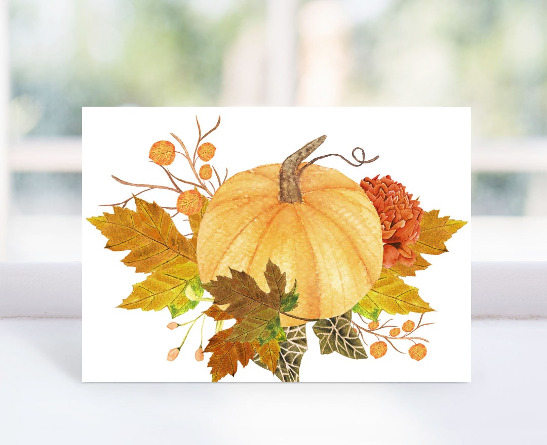 Autumn Printable Card, Happy Thanksgiving Card, Fall Greeting Card ...
