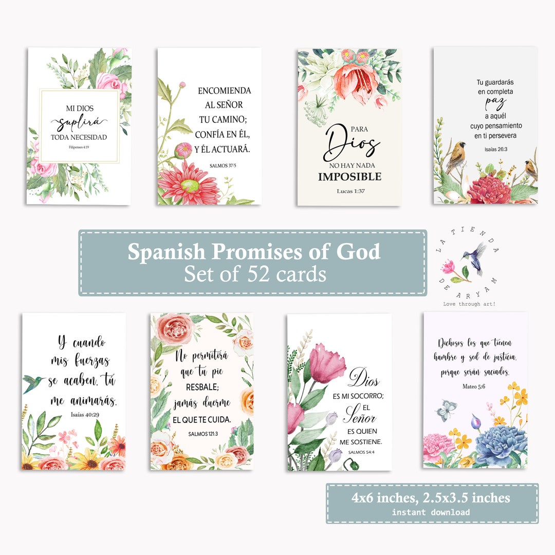Spanish Bible Verse Tags, Promesas De Dios Para Todo El Año, Spanish ...