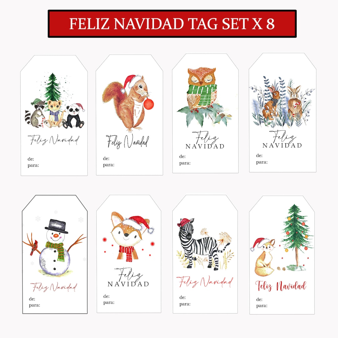 Feliz Navidad Gift Tags, Christmas Gift Tags De/para, Printable Feliz ...