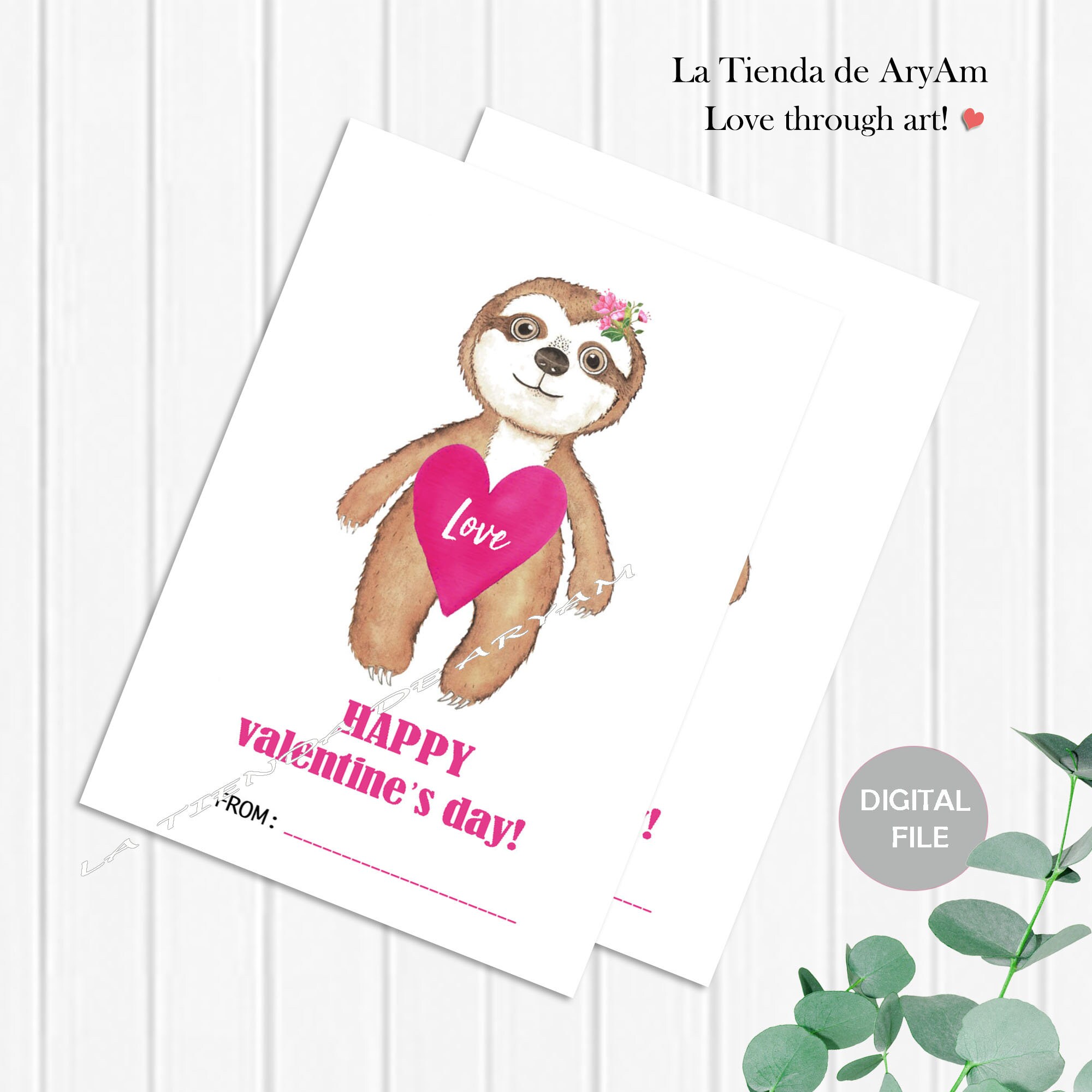 Kid Valentines Day Cards Printable Cute Animal Valentines - Etsy