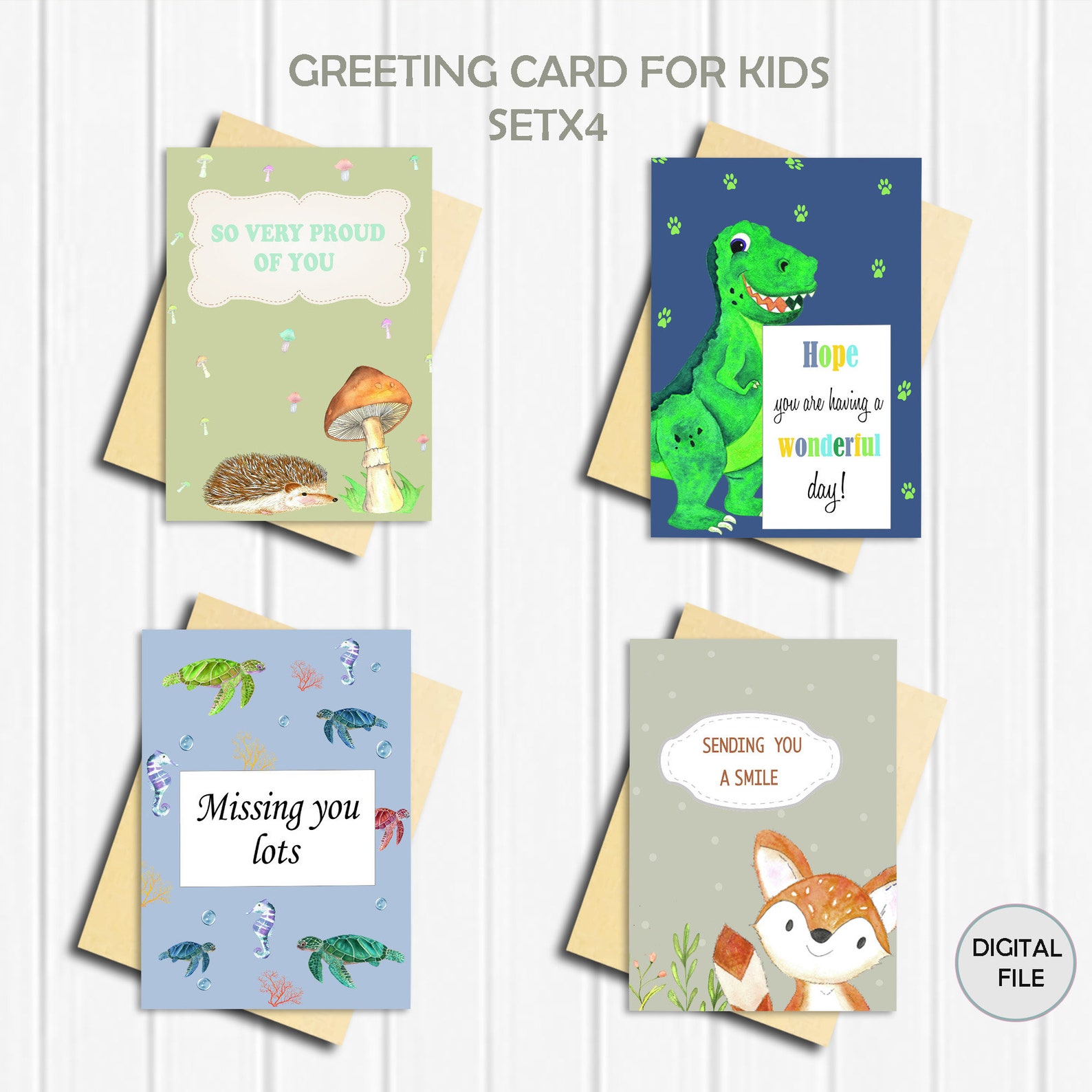 Greeting cards for kids Printable Inspirational cards for | Etsy