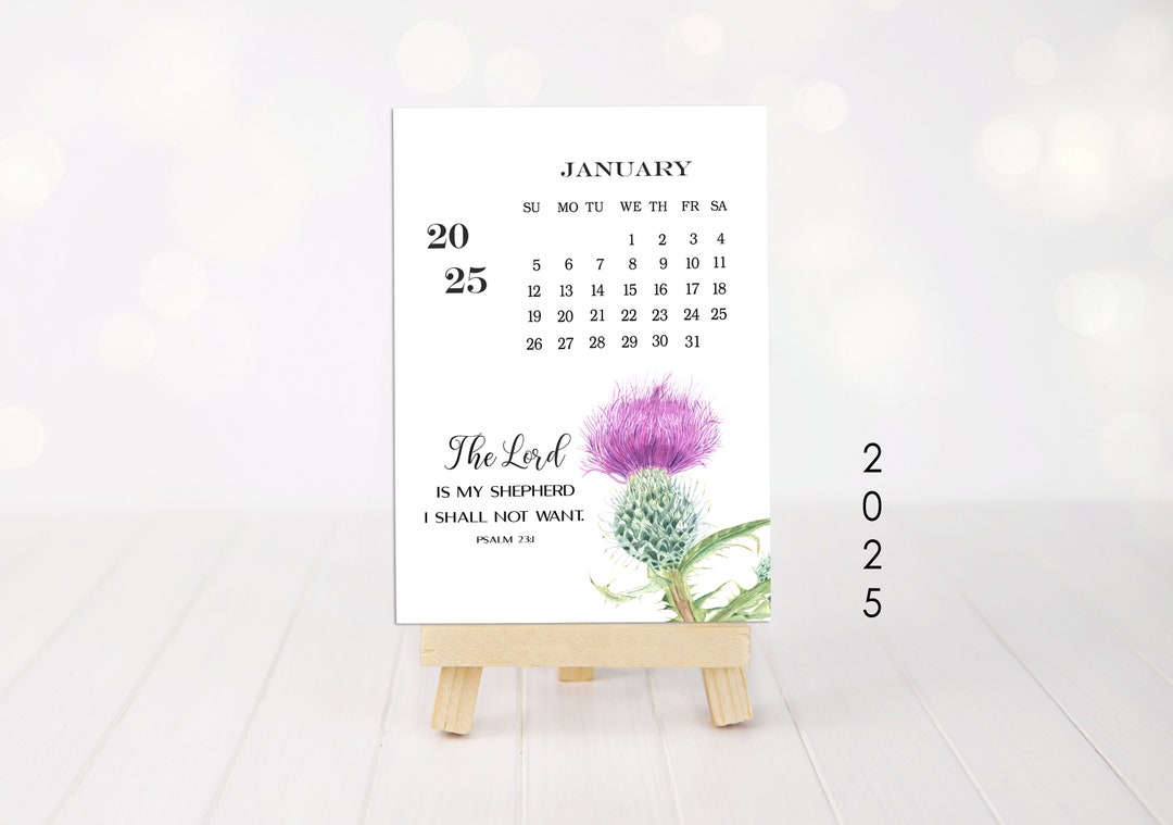 Bible Verse Calendar Desk Calendar 2025 Calendar Printable Monthly ...