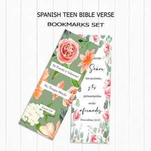 Spanish Bible Bookmarks, Spanish Teen Bible Bookmarks, Printable Set of ...