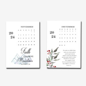 Bible Verse Calendar Desk Calendar 2024 Calendar Printable Monthly ...