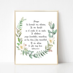 Salmos 139:13-14, Porque tú formaste mis entrañas, Spanish Bible verse ...